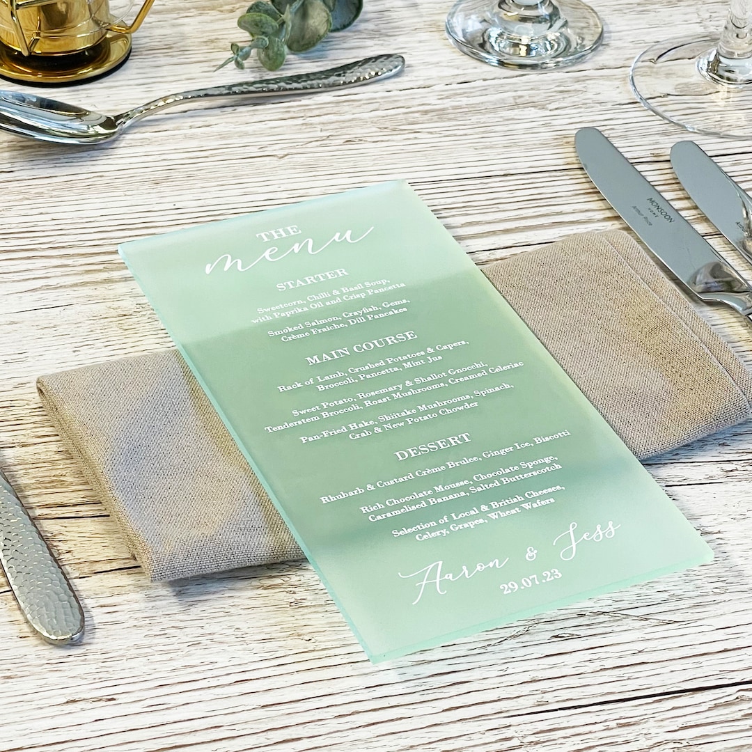 Custom Acrylic Wedding Menu Sign: Table Decor - Etsy