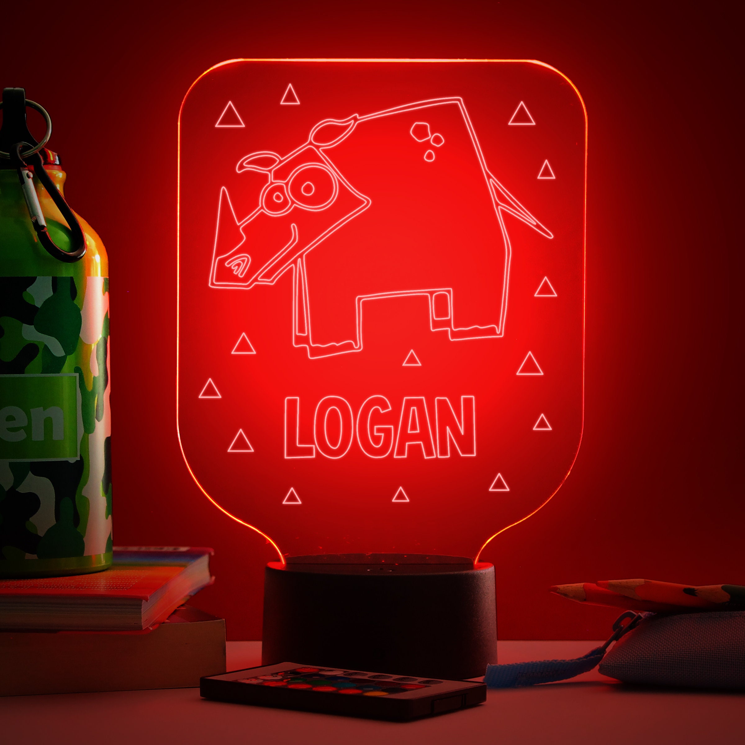 Personalised Rhino Night Light for Children's Bedroom - Kids Colour ...