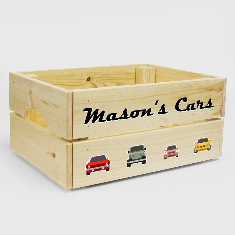 Personalised Wooden Cars Vehicles Storage Box for Kids BOY | Etsy