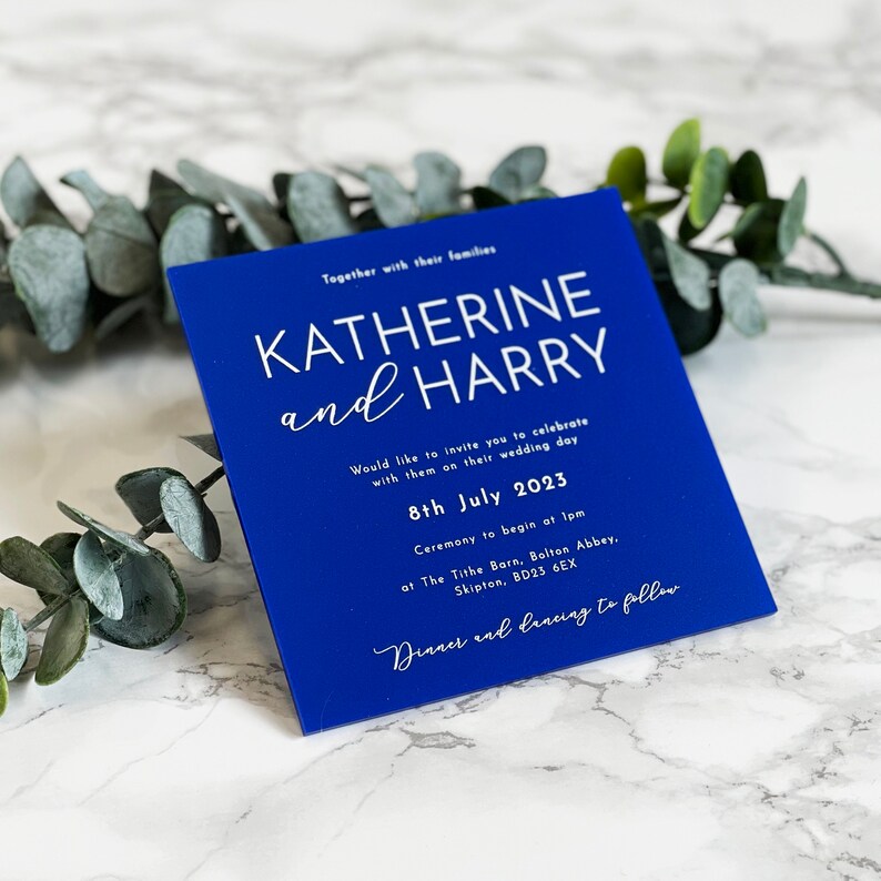 Custom Square Acrylic Wedding Invitation: Modern Luxury Stationery - Etsy