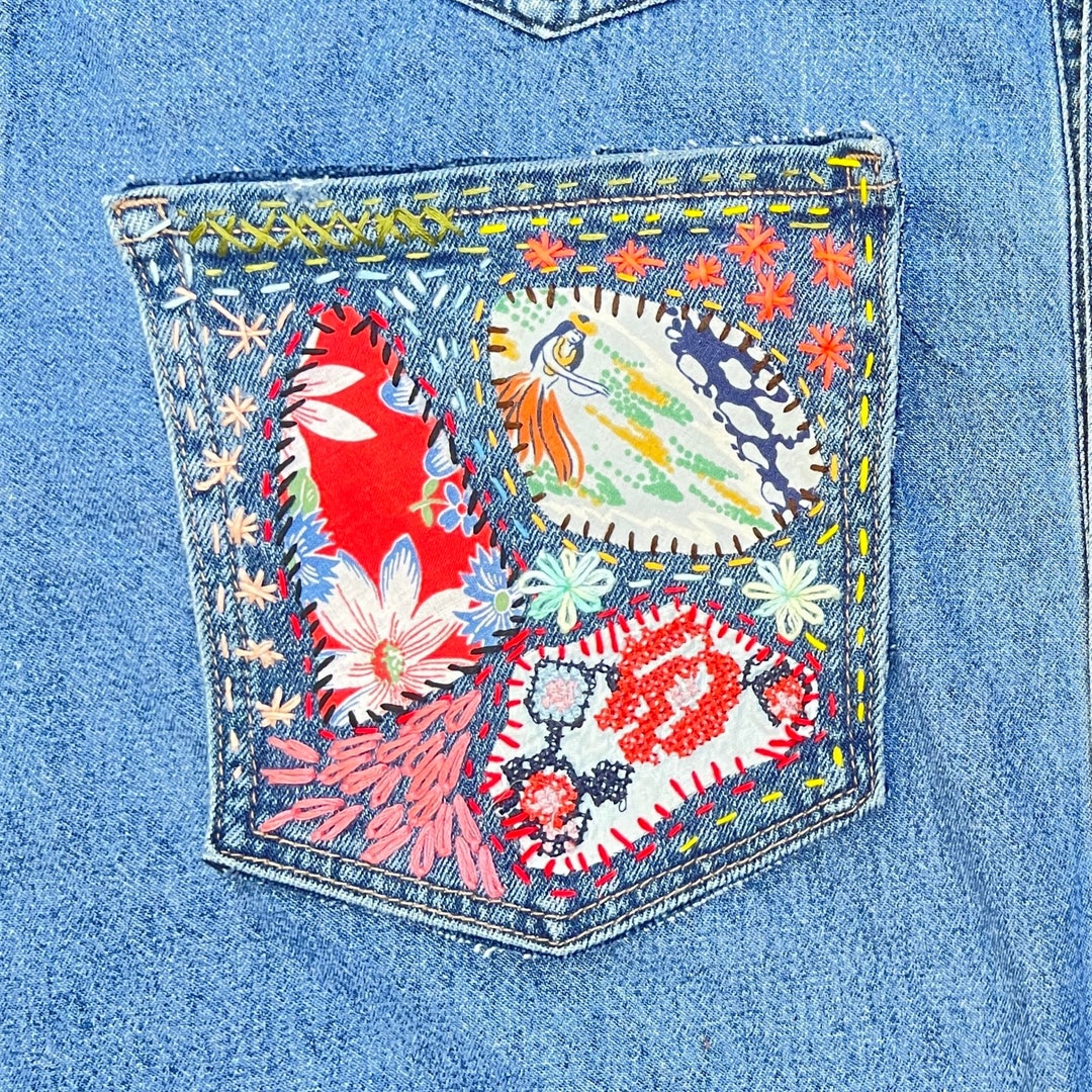 Hawaiian Tiki Embroidered Pocket. Sew on Patch, Unisex Patchwork Gift ...