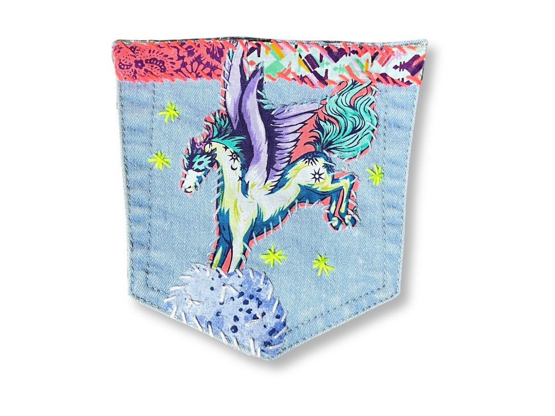 Pegasus Patch, Embroidered Patch, Winged Horse Patches, Sew on Pocket ...