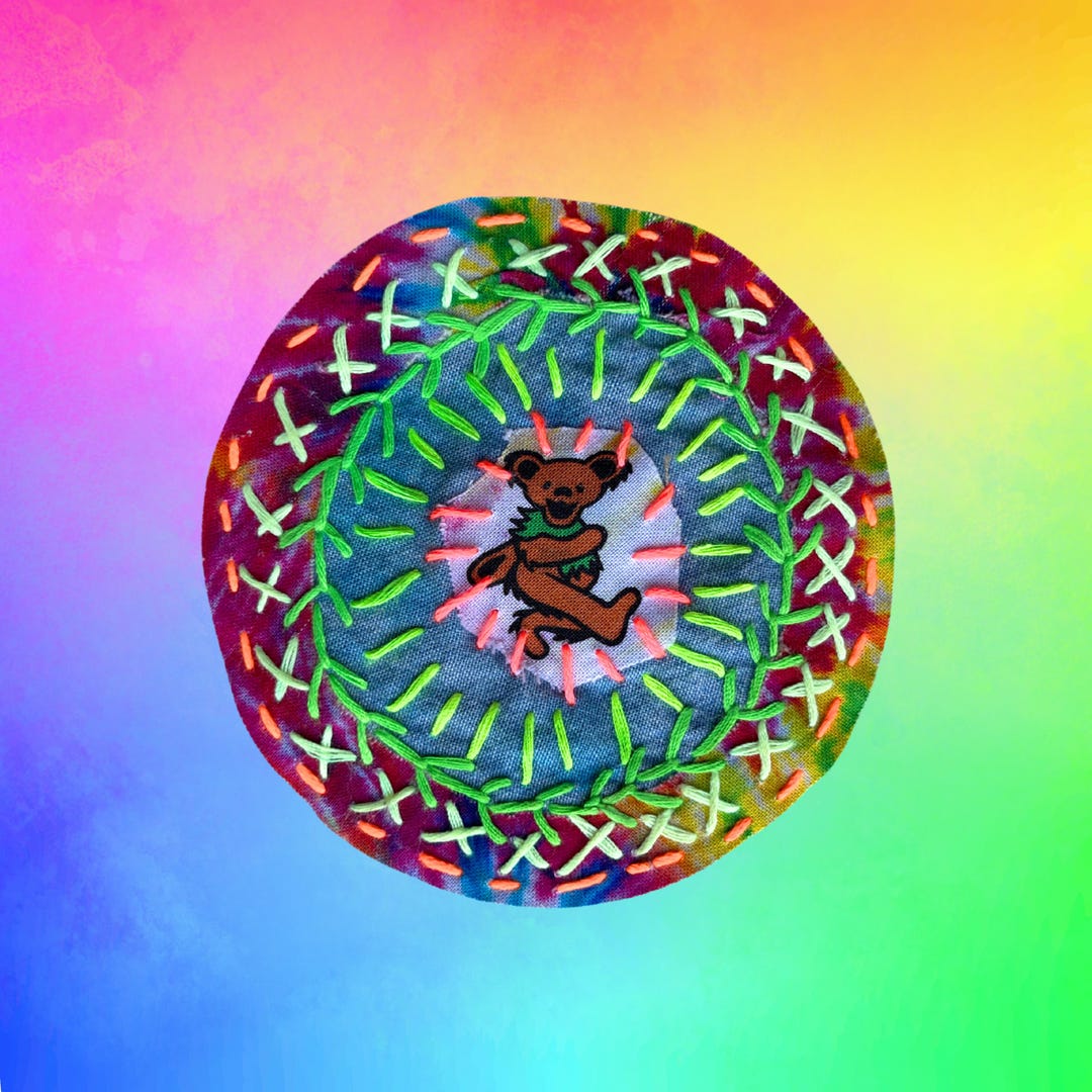 Grateful Dead Dancing Bear Patch, Embroidered Custom Deadhead Patches ...