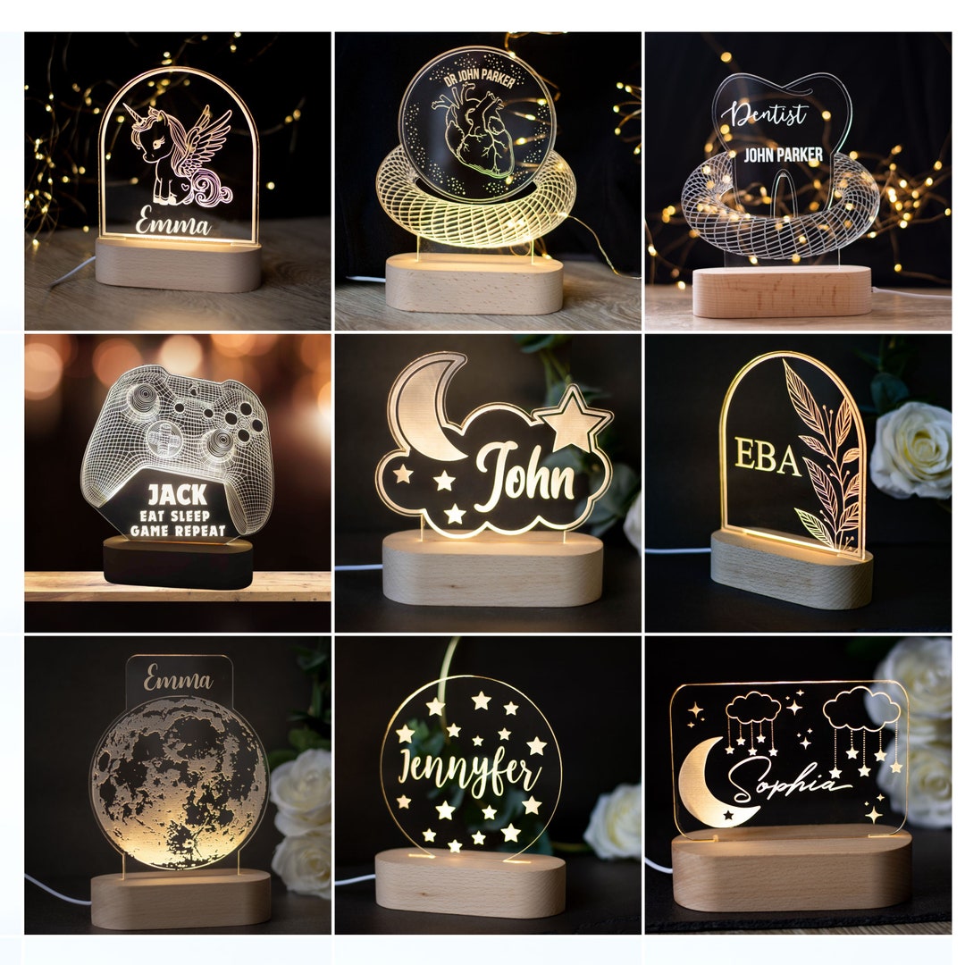 Personalized Led Light, Led Lamp for Kids, Custom Led Light for Her ...