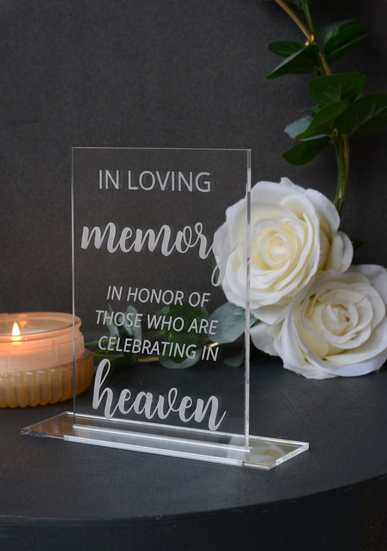 In Loving Memory Sign Memorial Table Sign Acrylic Reserved - Etsy
