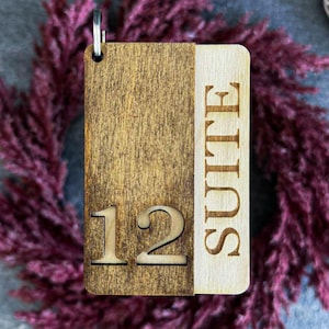 Wood Hotel Keychain – Personalized Suite Door Key Tag With Room Number ...
