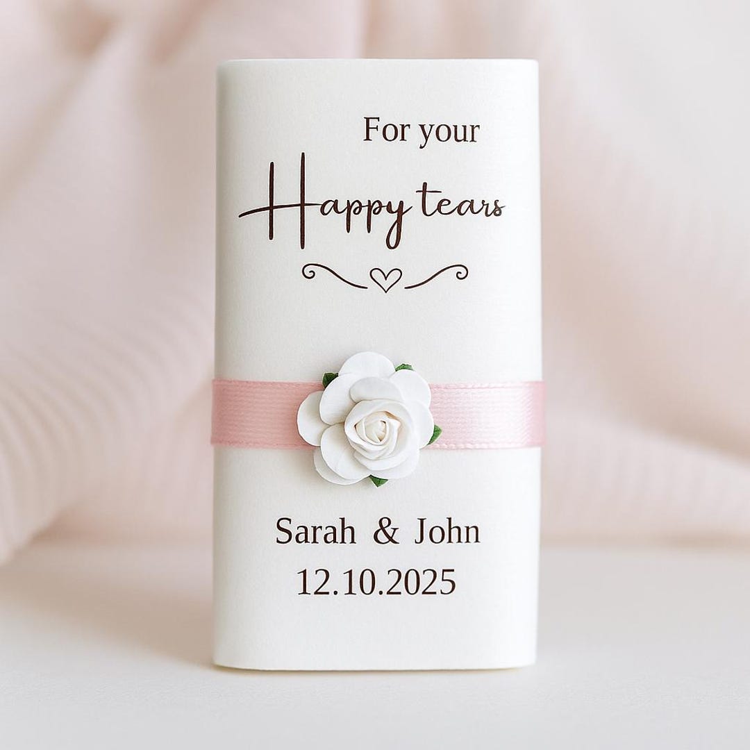 Personalized Wedding Tissue Favors, Happy Tears Keepsake - Etsy