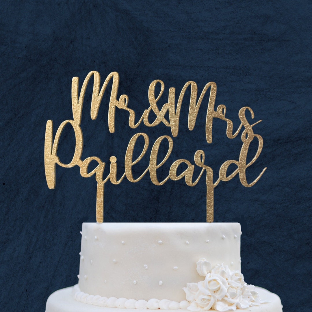 Topper de pastel de oro, topper de pastel de boda, topper de pastel ...