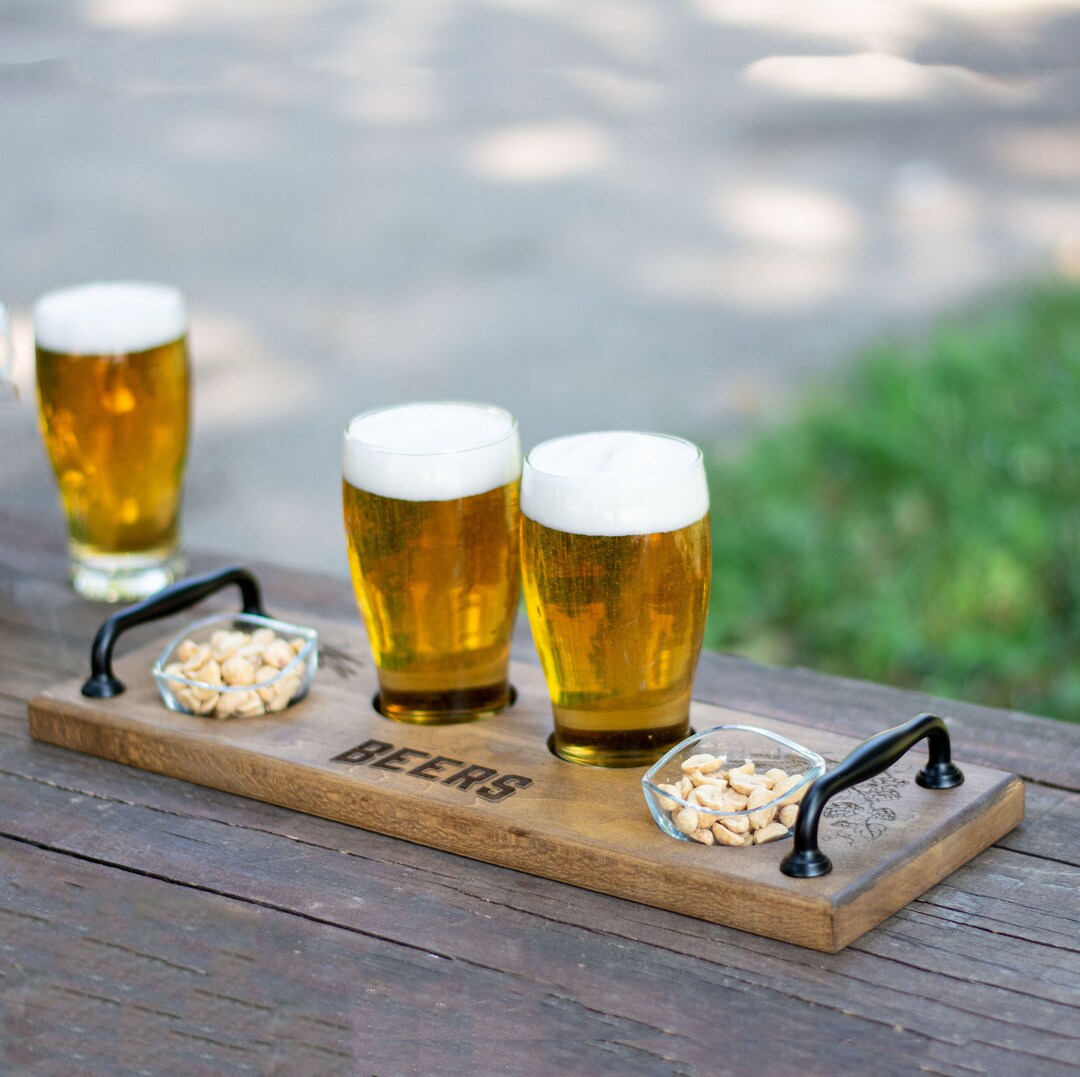 Beer Flight Tray With Handles, Craft Beer Board, Drink Flight Serving ...