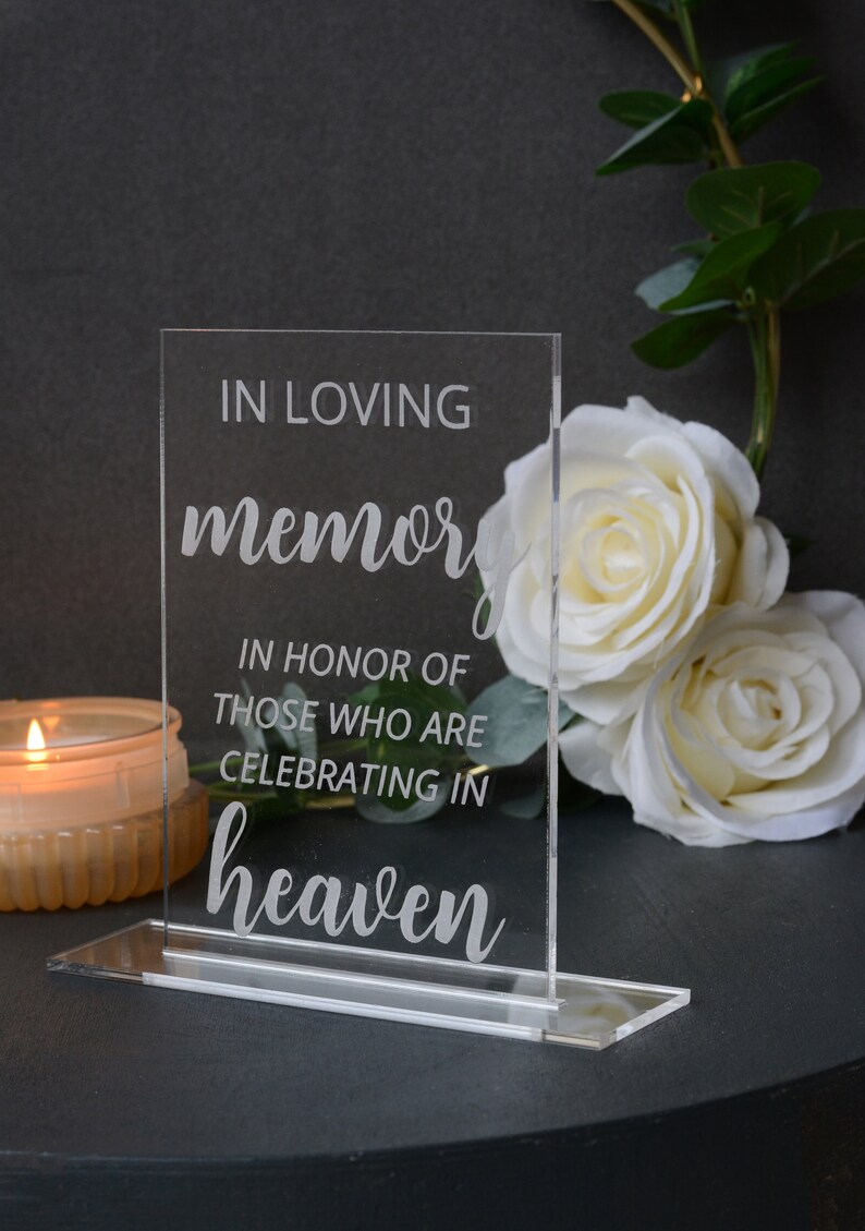 In Loving Memory Sign Memorial Table Sign Acrylic Reserved - Etsy