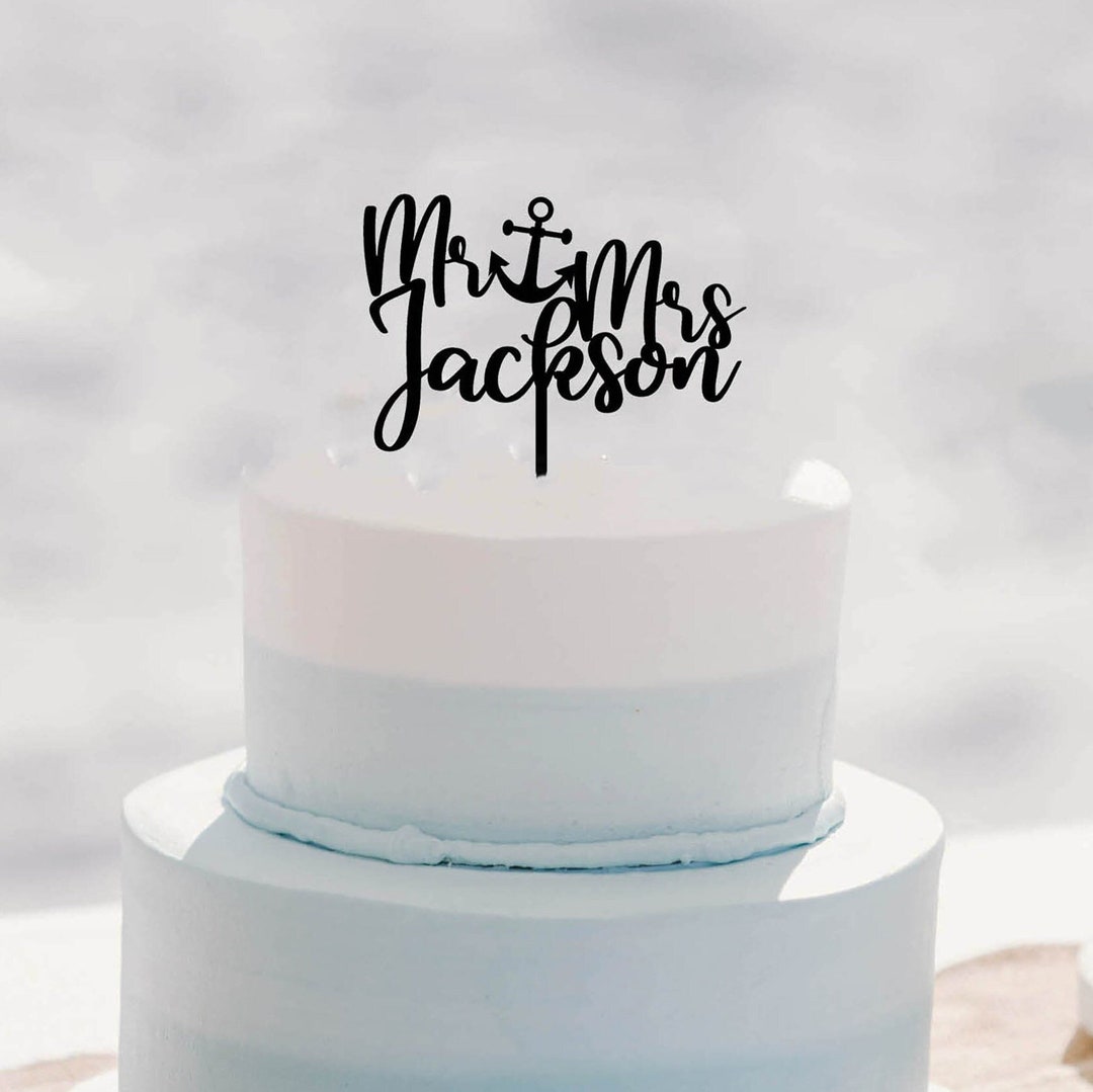 Anchor Cake Topper, Beach Wedding Topper, Nautical Wedding Decor - Etsy