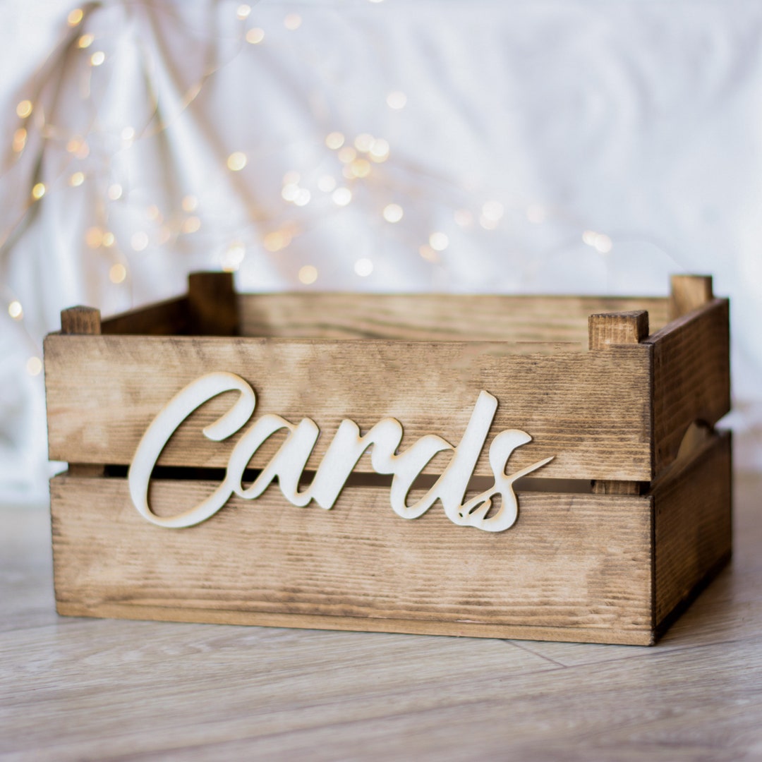 Rustic Wedding Card Holder Wooden Gift Box, Cards Sign Basket - Etsy