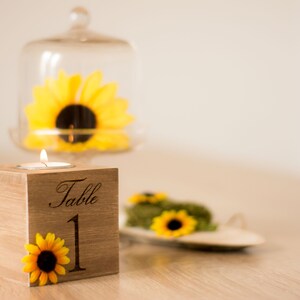Sunflower Wedding Table Numbers Sunflower Table Number Stand - Etsy