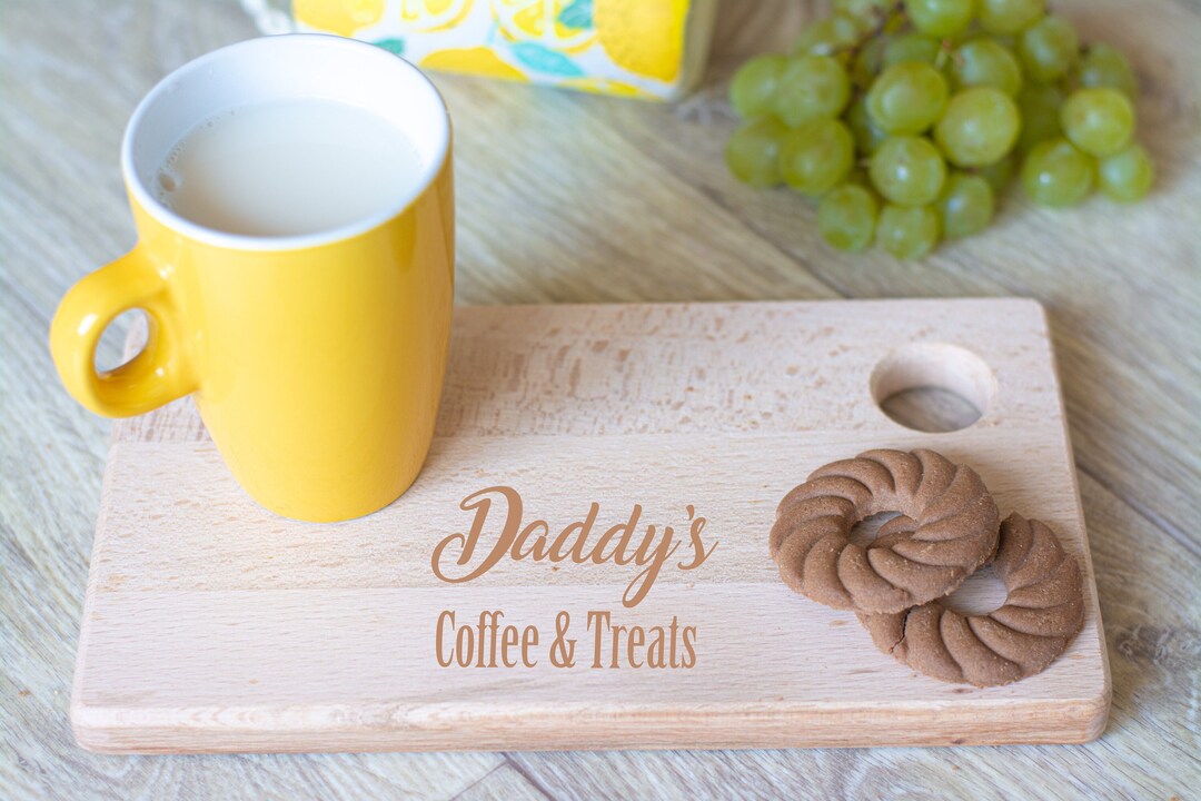 Daddy Coffee Board Tea Biscuit Board Father Gift - Etsy