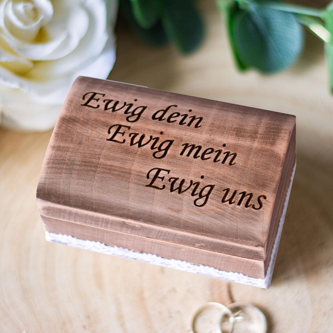 Rustic Wood Ring Bearer Box for Wedding | Engraved Keepsake Box - Etsy