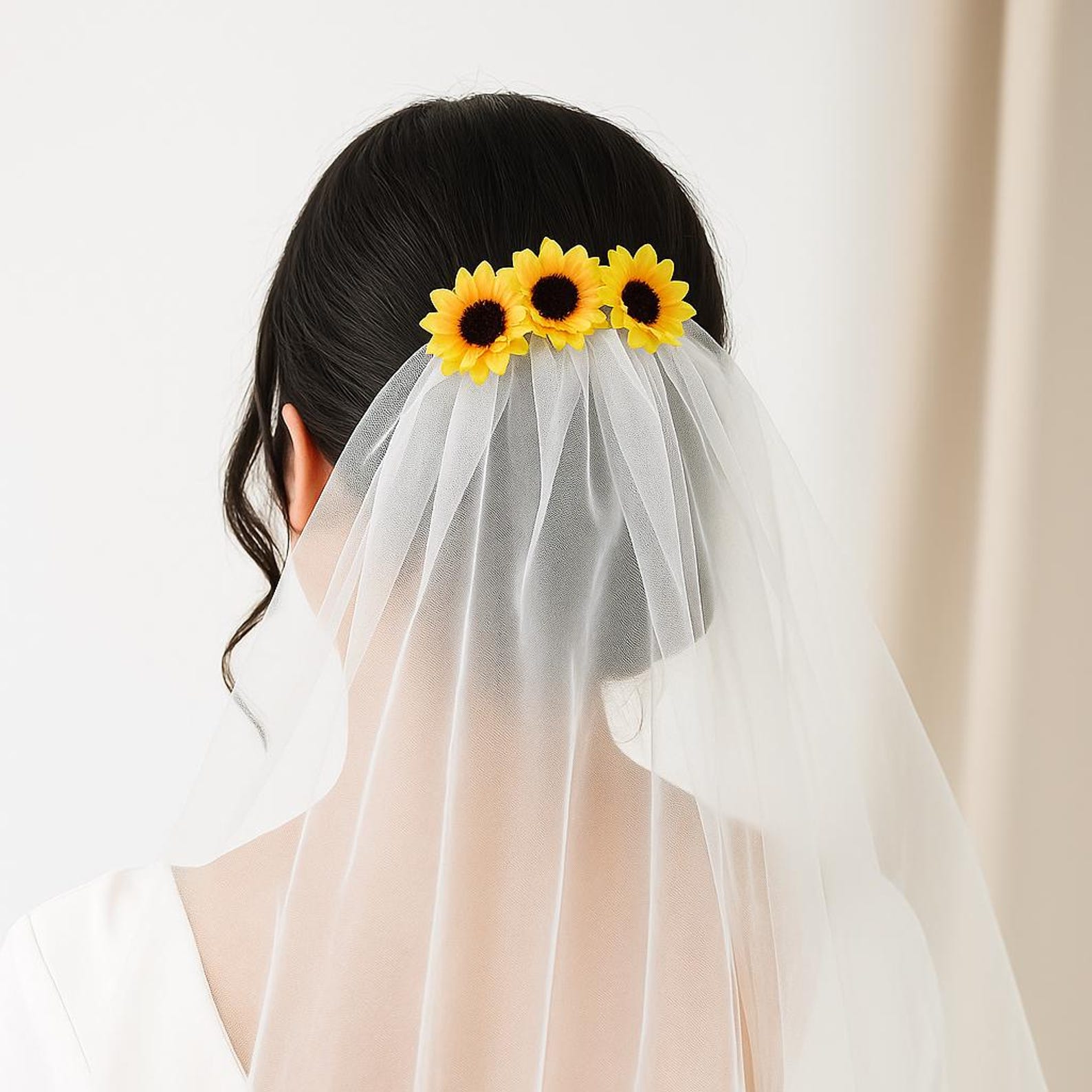 Sunflower Bachelorette Veil: Rustic Bridal Shower Party Accessory - Etsy