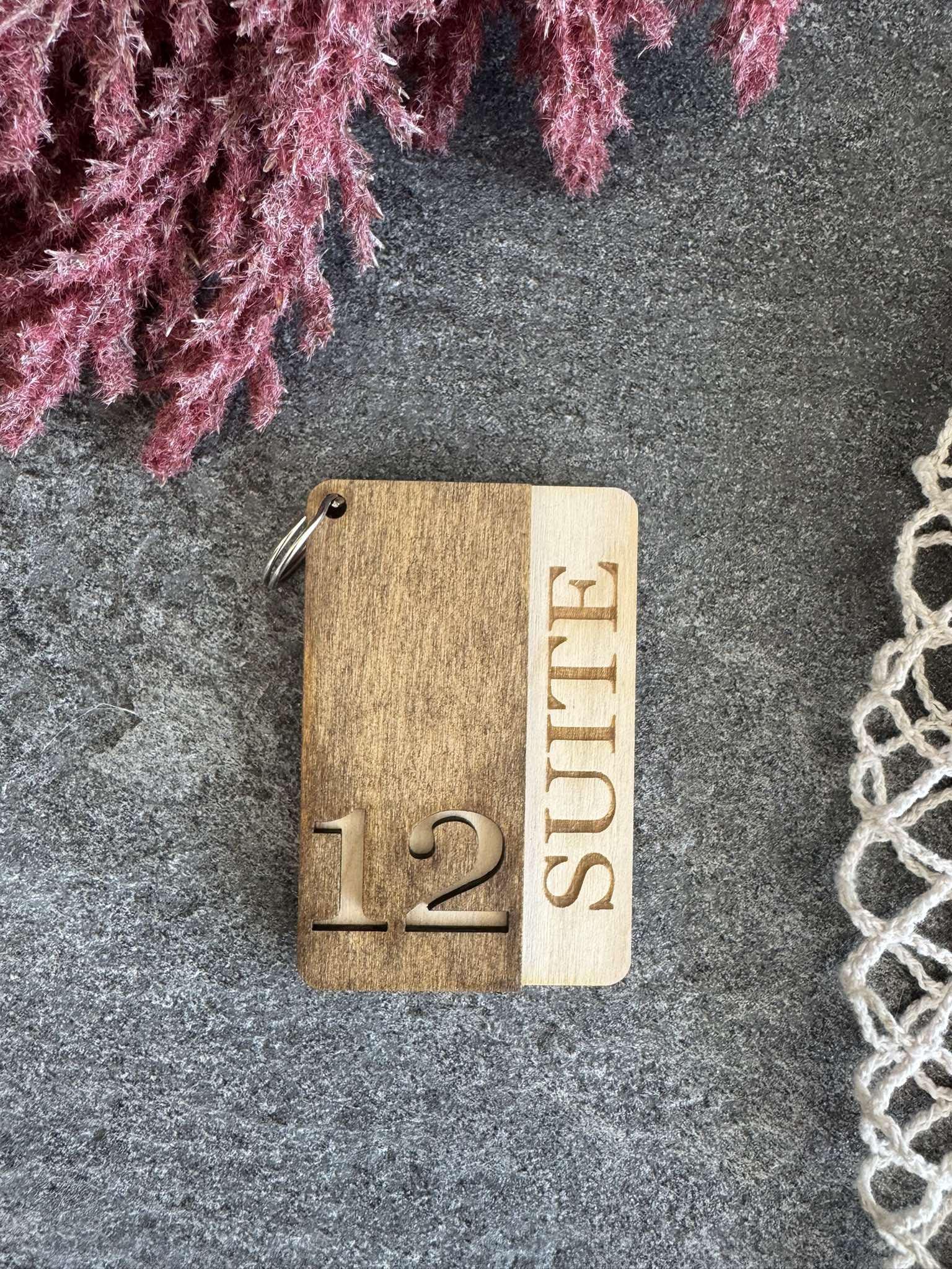 Wood Hotel Keychain – Personalized Suite Door Key Tag With Room Number ...