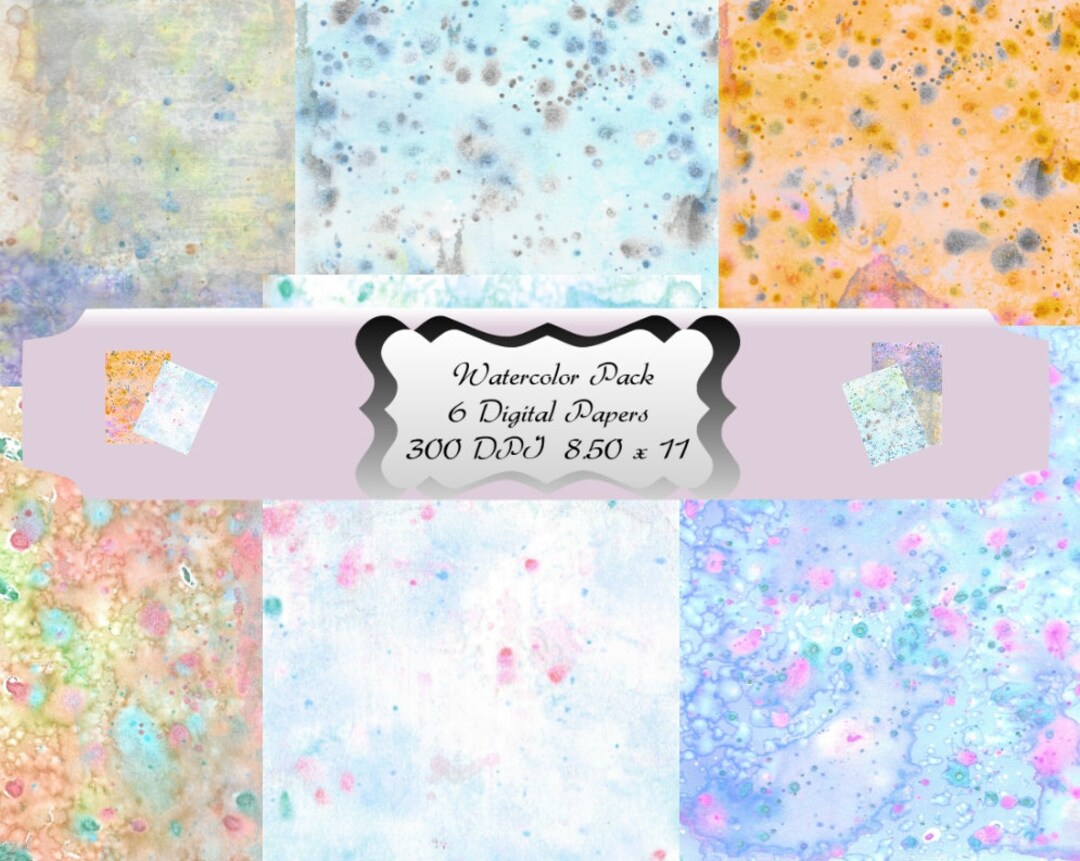Digital Water Color Papers, Digital Paper, Scrapbook Paper, Fantasy ...
