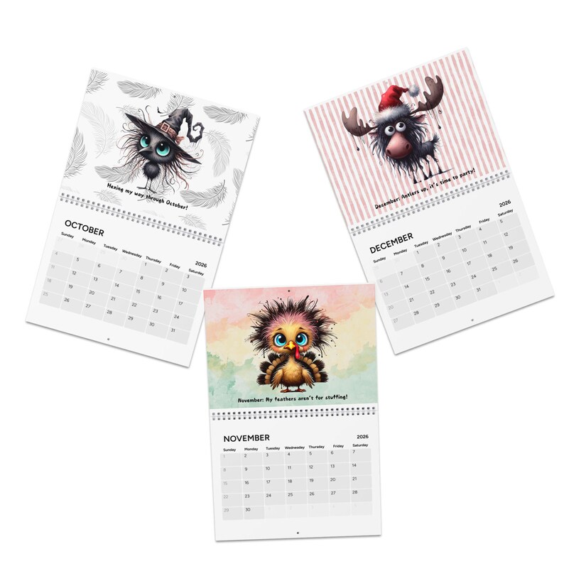 Funny Character 2026 Wall Calendar - Quirky Office Organizer - Etsy