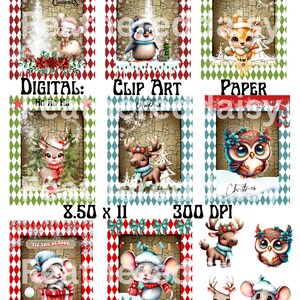 Digital Clip Art, Digital Christmas Paper, Bright Christmas, Christmas ...