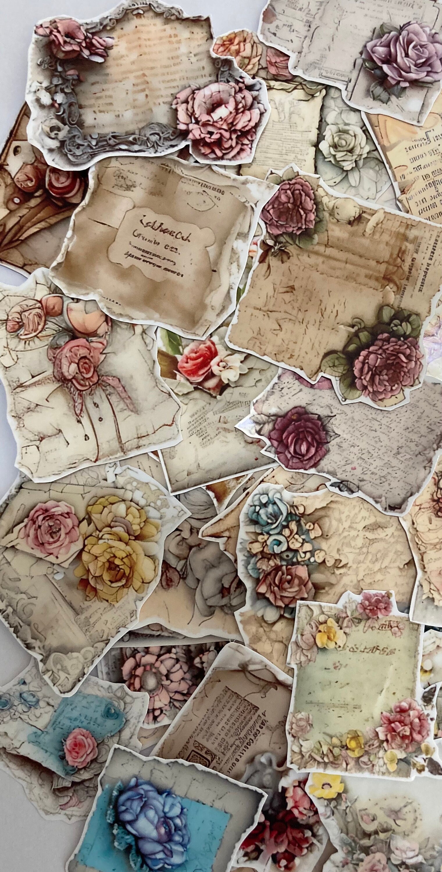 Shabby Chic Stickers, Vintage Stickers, Cottage Stickers, Rose Stickers ...