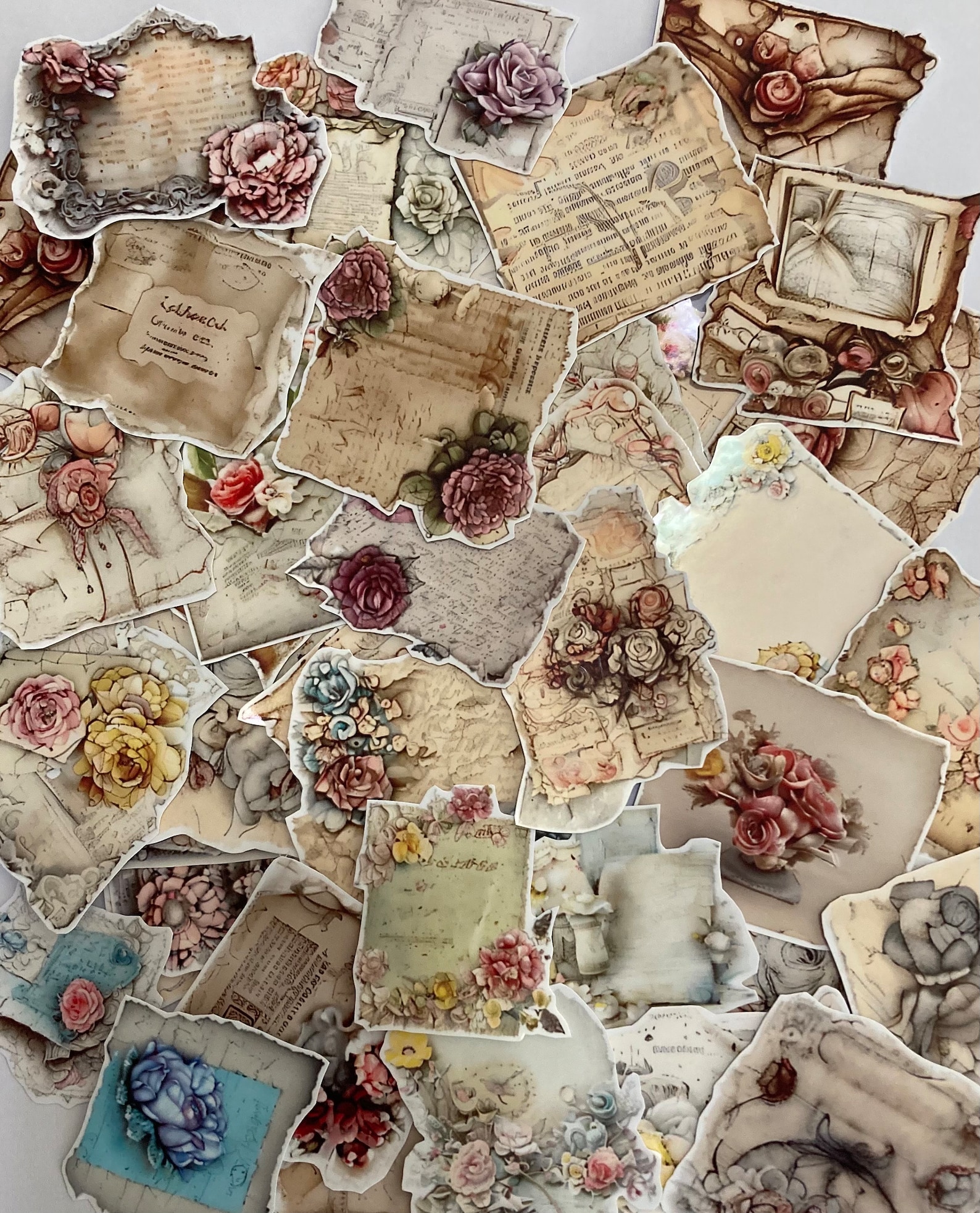 Shabby Chic Stickers, Vintage Stickers, Cottage Stickers, Rose Stickers ...