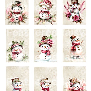 Vintage Pink Christmas Digital Paper, Christmas in Pink, Shabby Chic ...