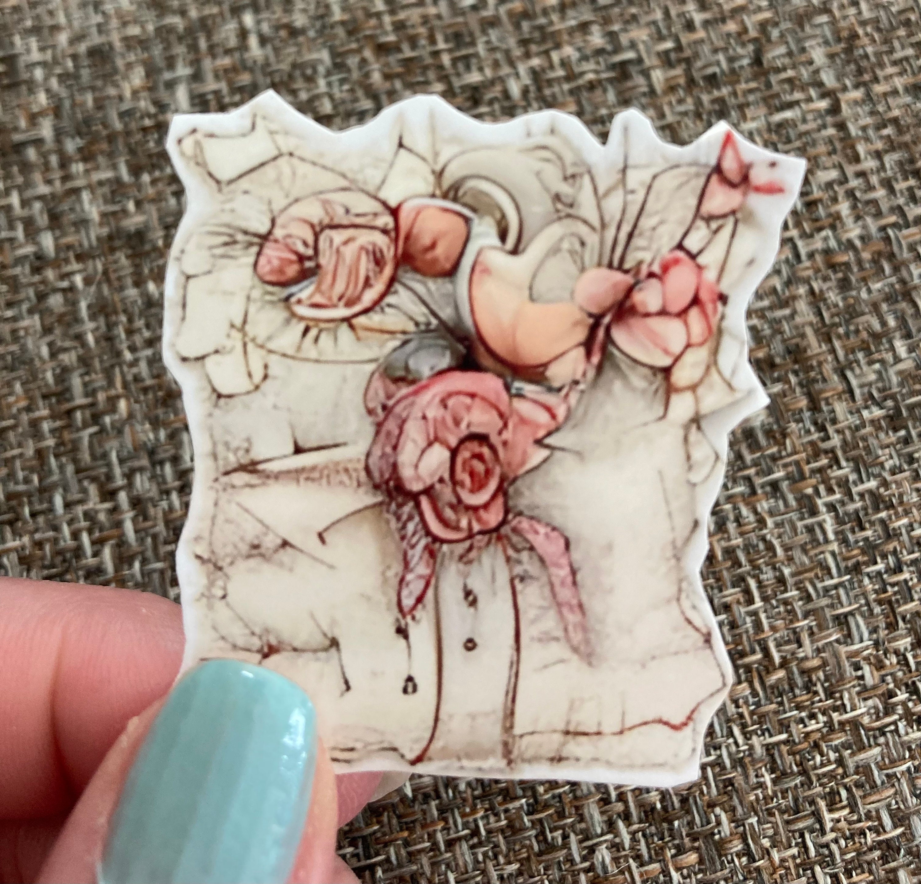Shabby Chic Stickers, Vintage Stickers, Cottage Stickers, Rose Stickers ...
