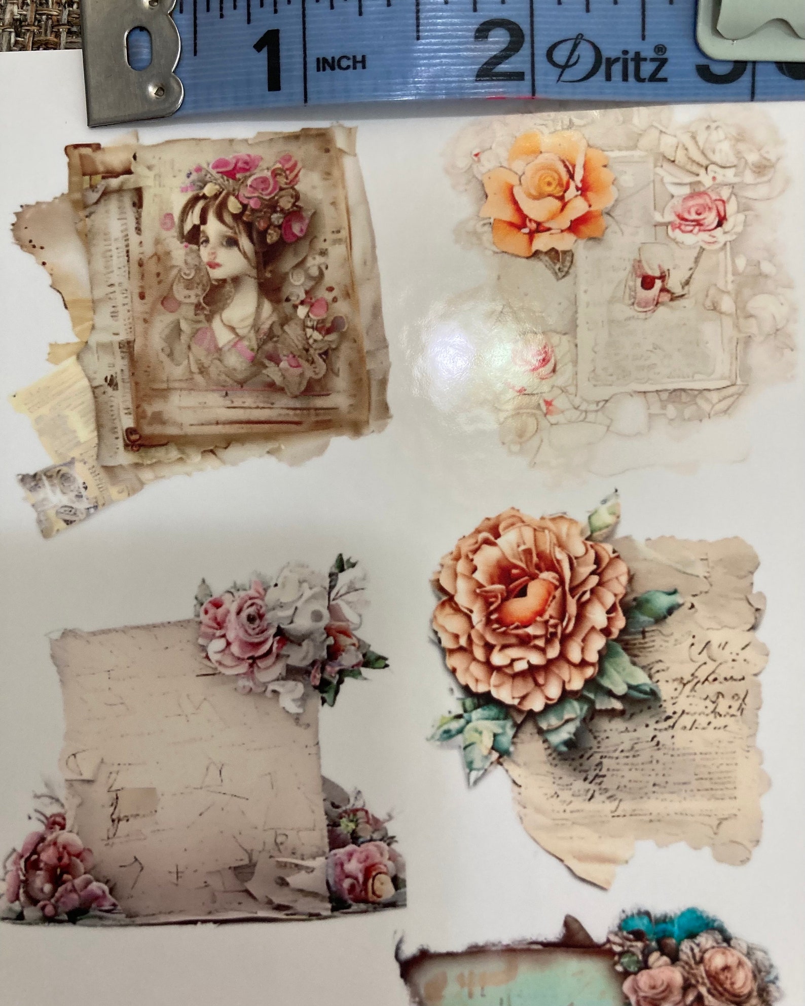 Shabby Chic Stickers, Vintage Stickers, Cottage Stickers, Rose Stickers ...