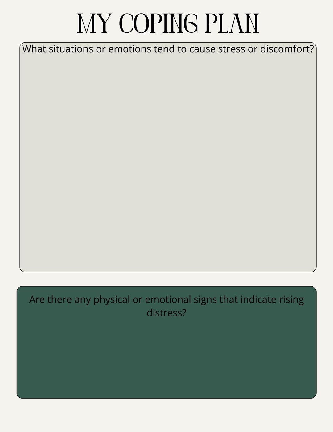 My Coping Plan is a Four-page PDF That Helps the Client Make a Plan in ...