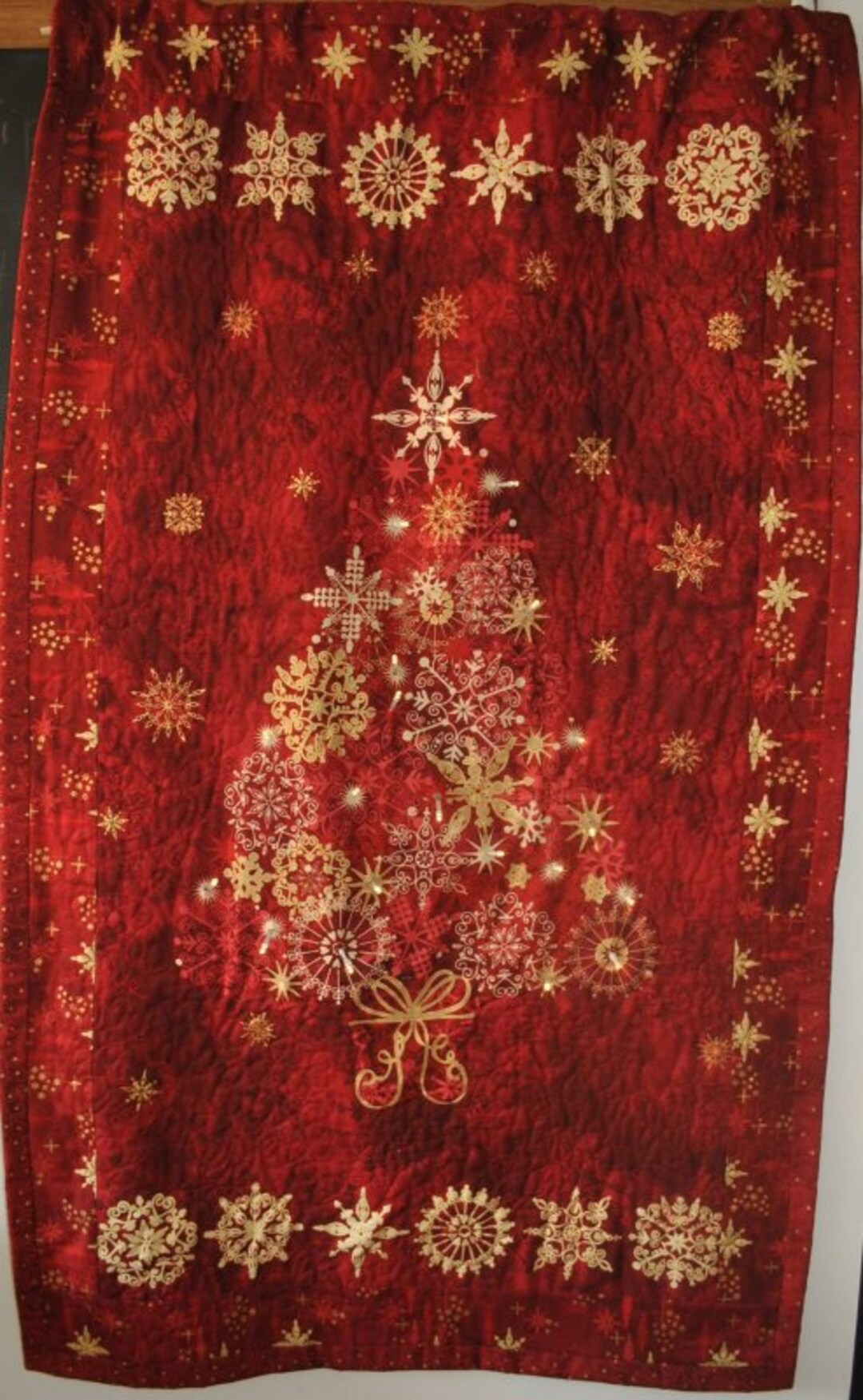 Red Christmas Tree Quilt Panel Approx 24'x44 - Etsy
