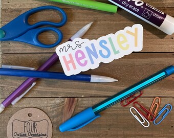Teacher Name Stickers / Personalized Teacher Name Stickers / - Etsy