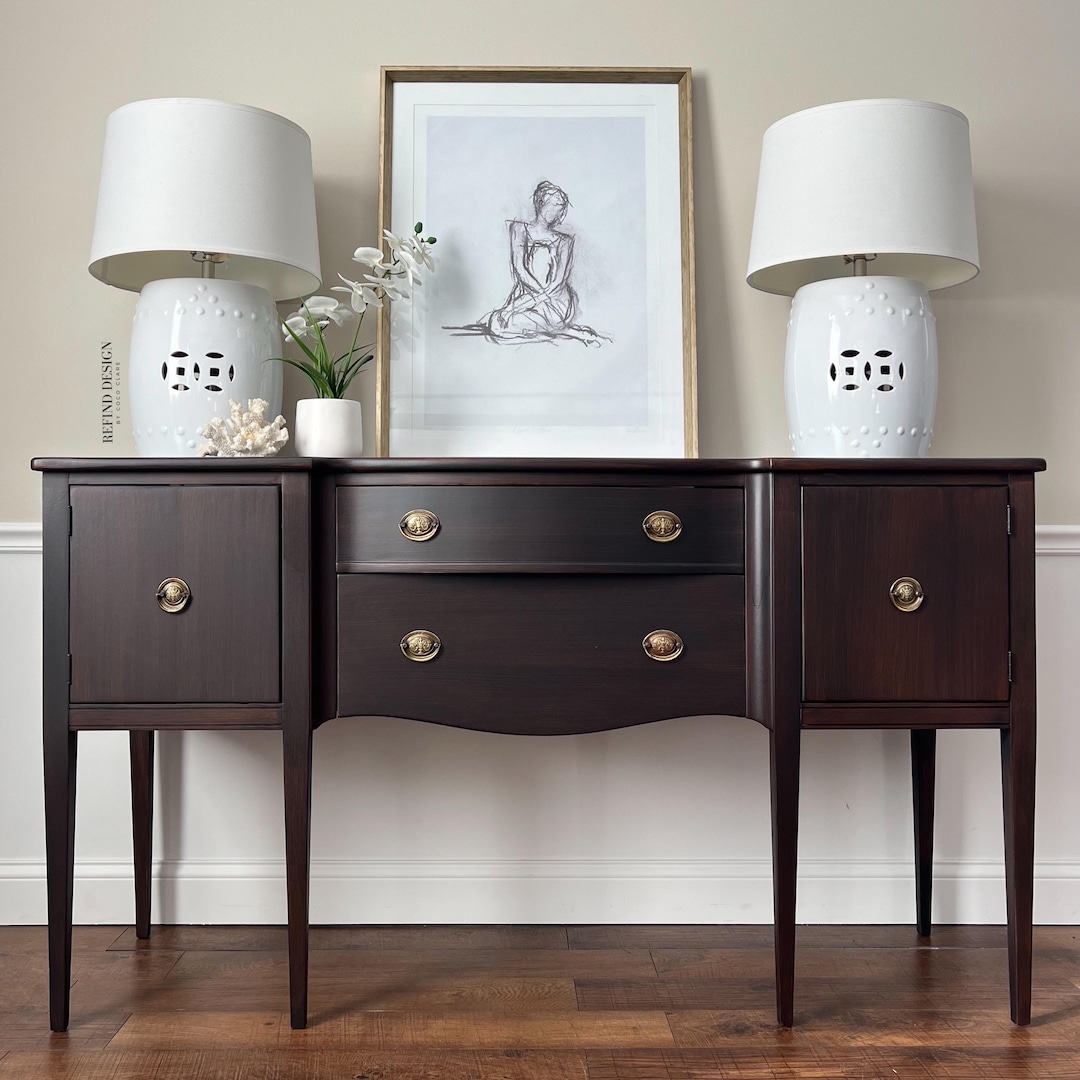 Antique Hepplewhite Buffet Solid Mahogany Buffet, Traditional Sideboard ...