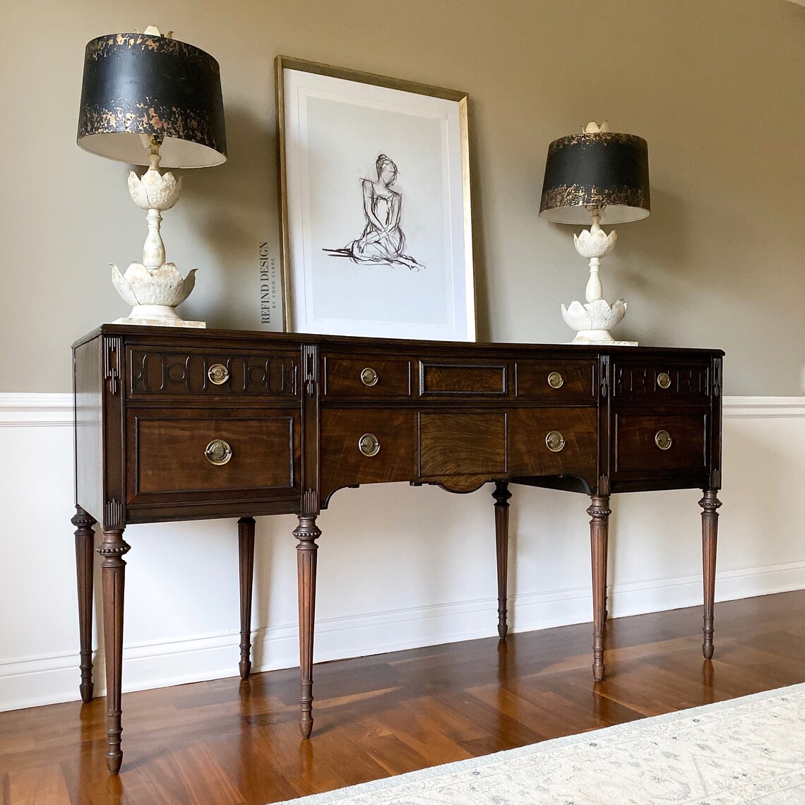 SOLD Antique 8 Leg Victorian Buffet Traditional Sideboard - Etsy