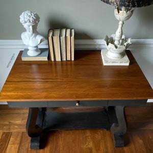 SOLD- Empire Library Table, Vintage Writing Desk, Traditional Console ...