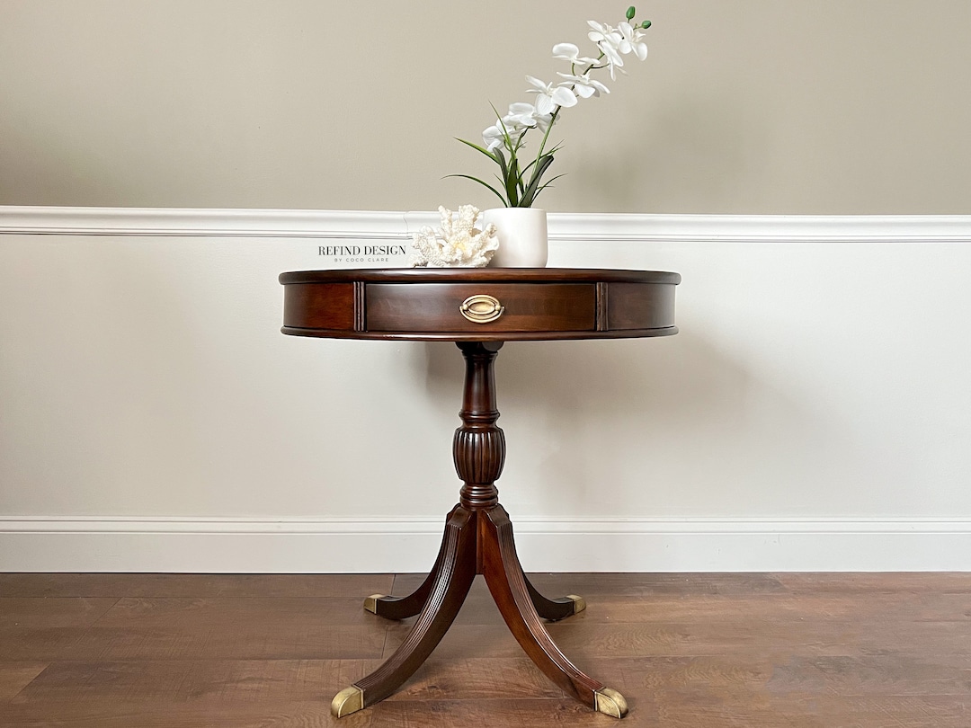 SOLD Antique Hepplewhite Drum Table - Etsy