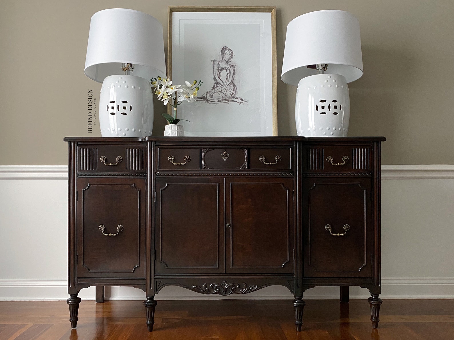 SOLD! Antique Hepplewhite Buffet, Victorian Sideboard, Transitional ...