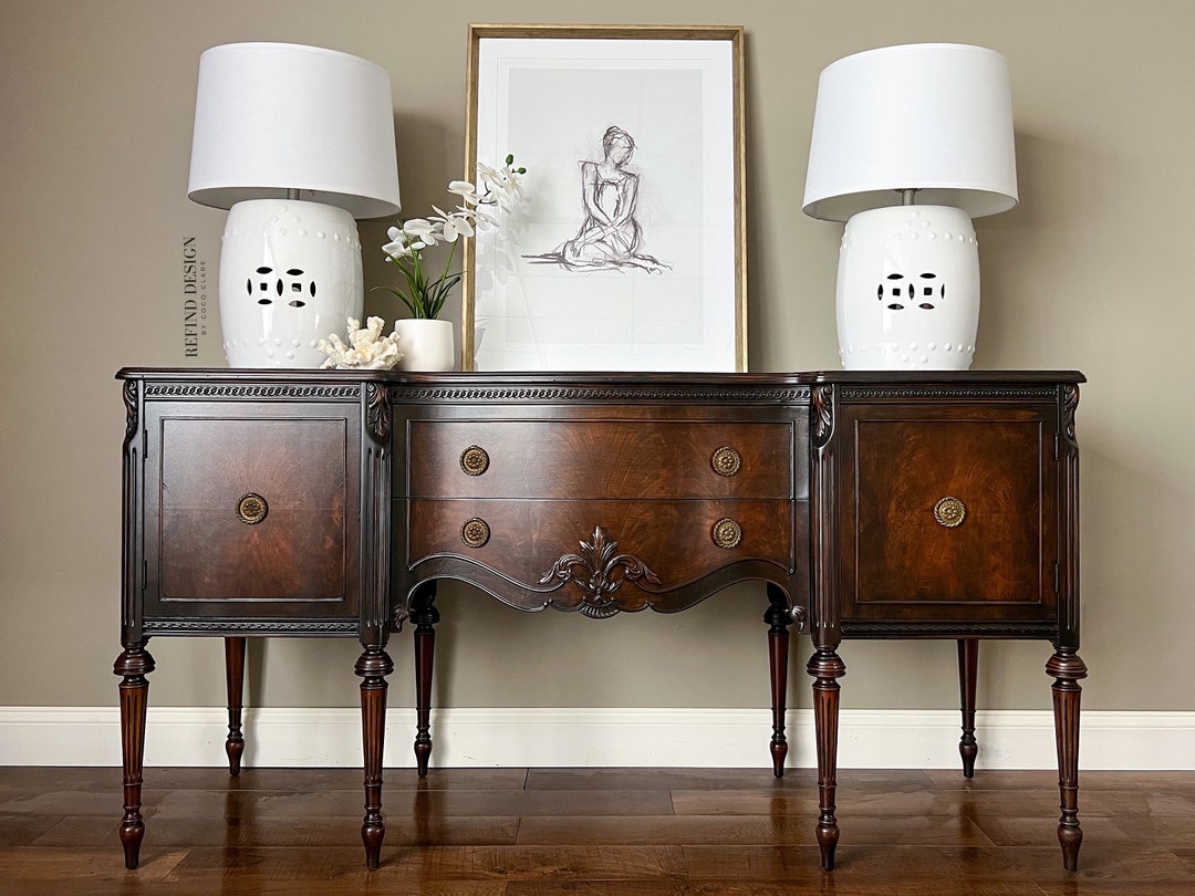 SOLD Antique 8 Leg Victorian Buffet, Traditional Sideboard ...