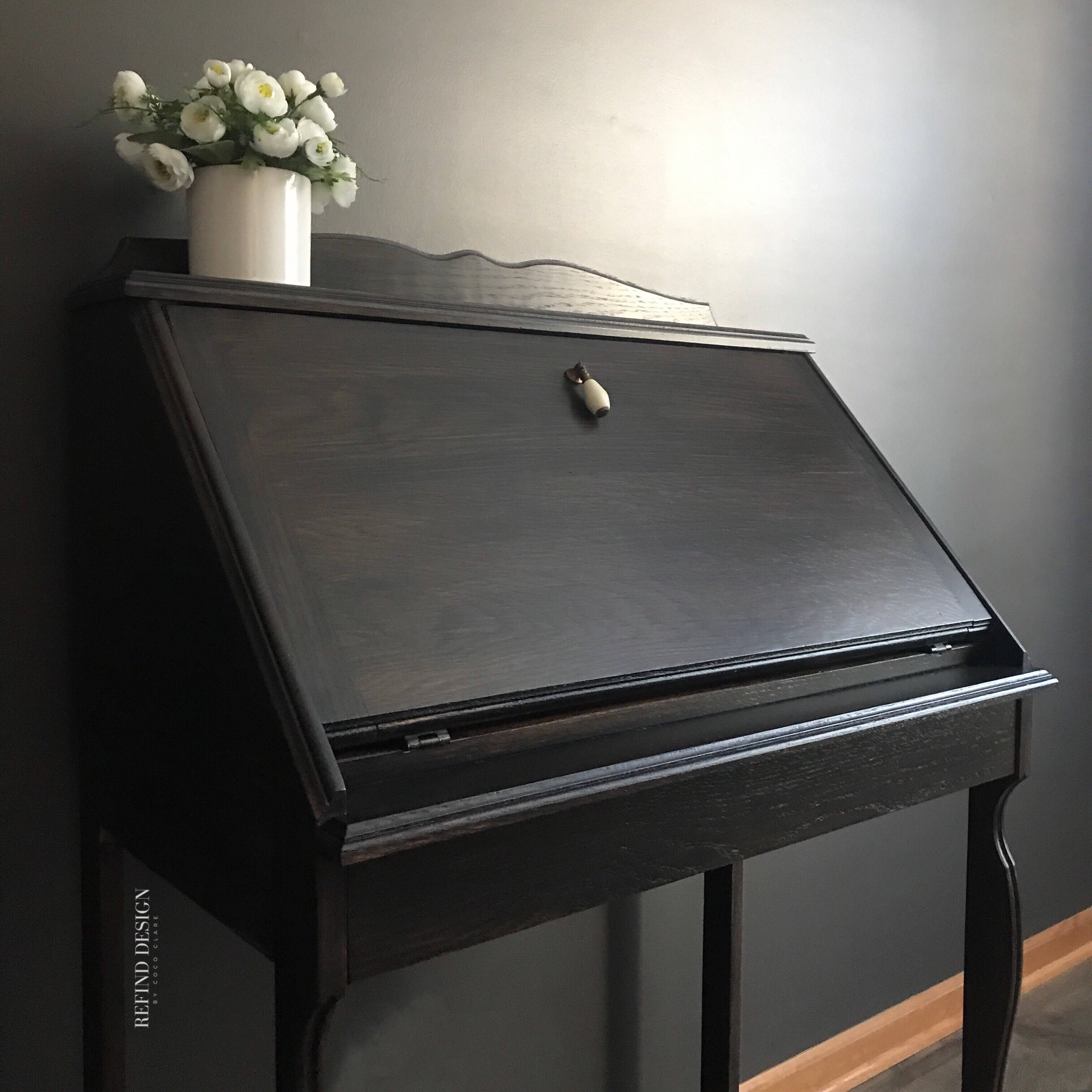 SOLD Vintage Secretary Desk Entryway Console Modern | Etsy