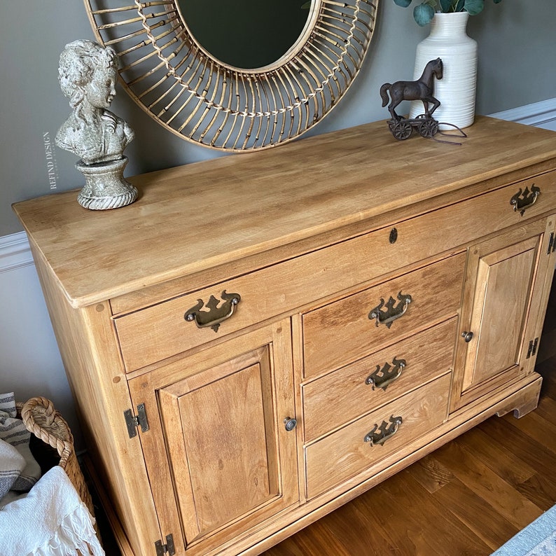 SOLD Vintage Maple English Cottage Buffet Natural Wood - Etsy