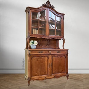 Antique Louis XV Rococo China Cabinet: Hand-carved Buffet, 1800s - Etsy