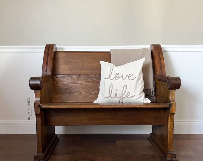 SOLD! Antique Church Pew, Entryway Bench - Etsy