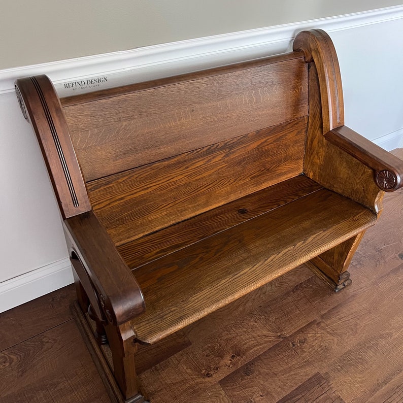 SOLD Antique Church Pew Entryway Bench - Etsy