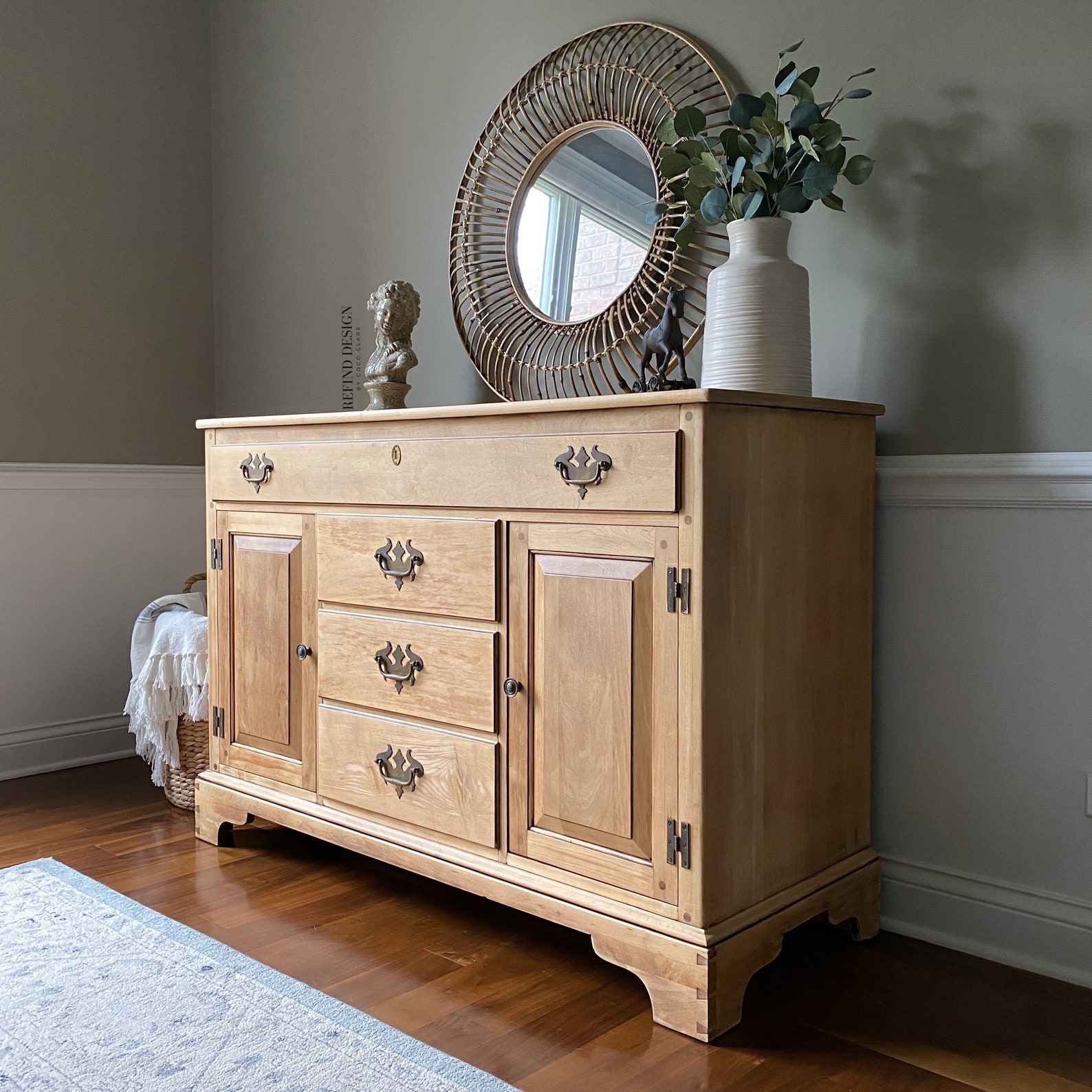 SOLD! Vintage Maple English Cottage Buffet, Natural Wood Sideboard - Etsy