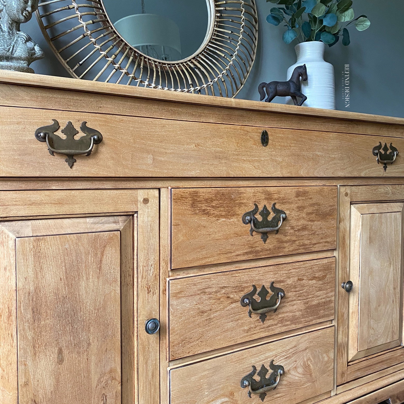 SOLD Vintage Maple English Cottage Buffet Natural Wood | Etsy