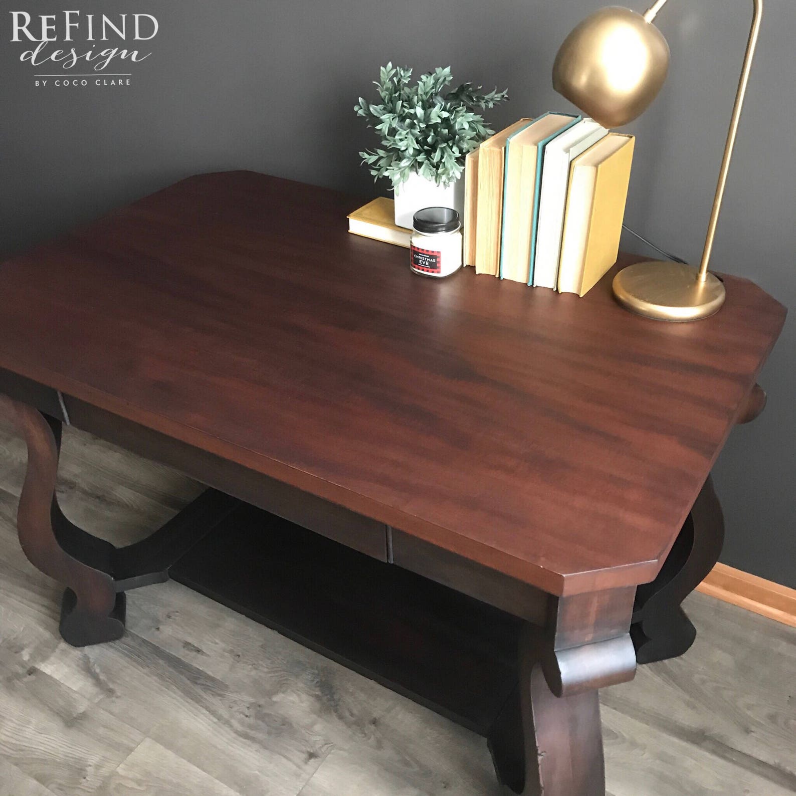 Sold-empire Library Table Vintage Writing Desk Traditional - Etsy