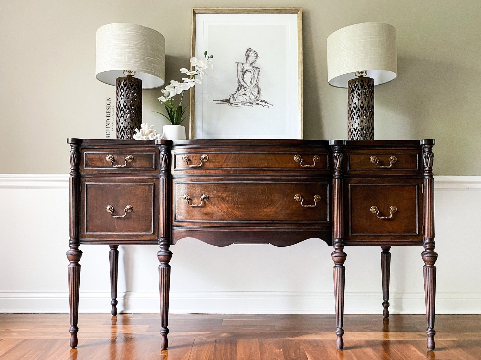 SOLD! Antique Victorian Hepplewhite Buffet, Traditional Sideboard ...