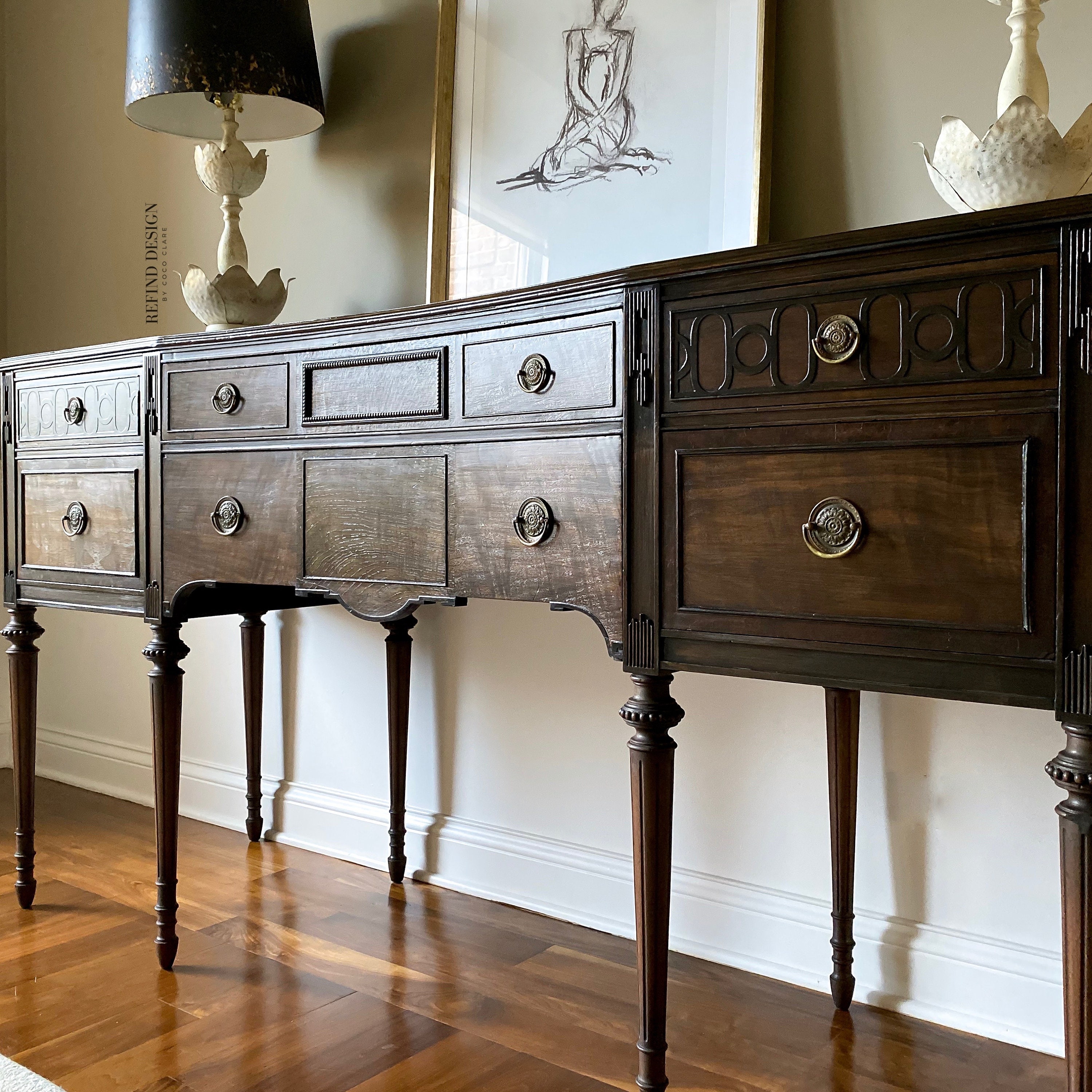 SOLD! Antique 8 Leg Victorian Buffet, Traditional Sideboard ...