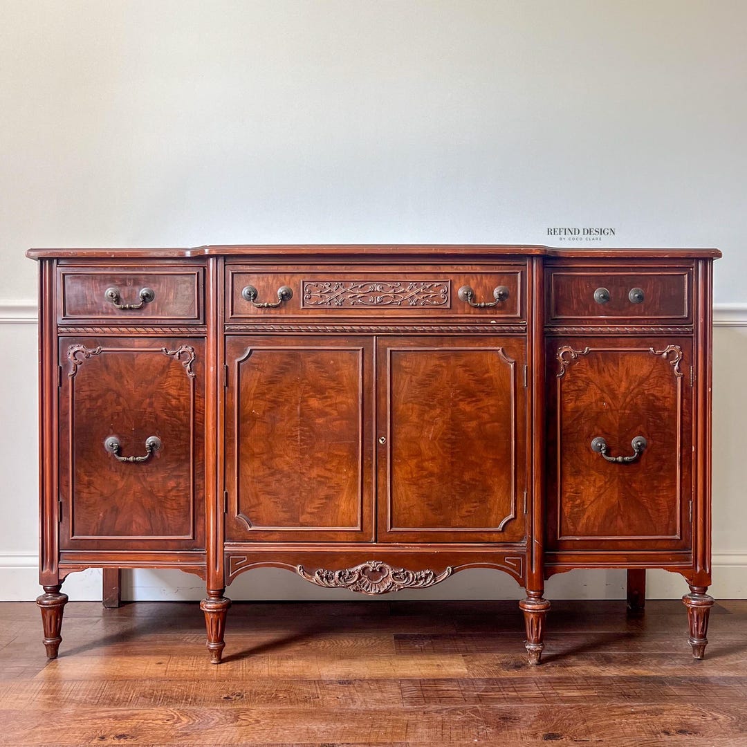 Customizable Antique Hepplewhite Buffet/ Burled Walnut Sideboard - Etsy