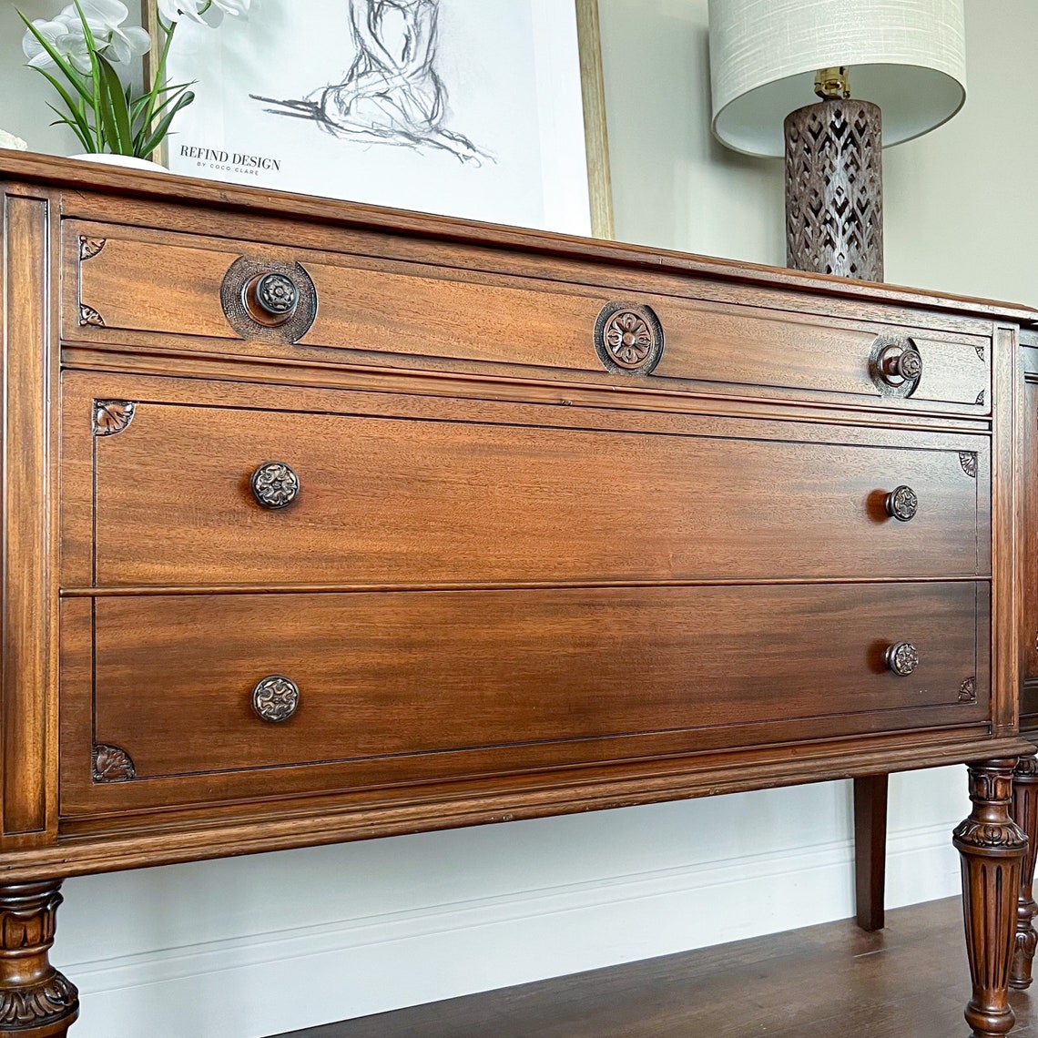 SOLD Antique Victorian Buffet Traditional Sideboard - Etsy